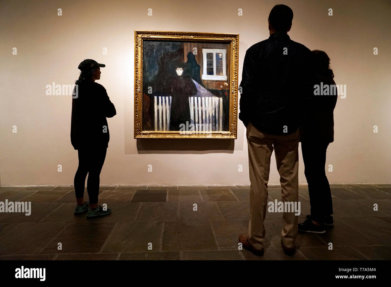 Visitors in front of Moonlight by Edvard Munch (1893) collected by ...