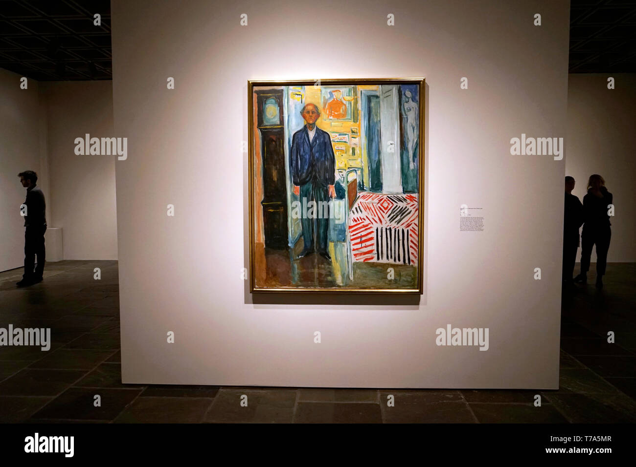 Edvard Munch Self Portrait Between Clock Bed