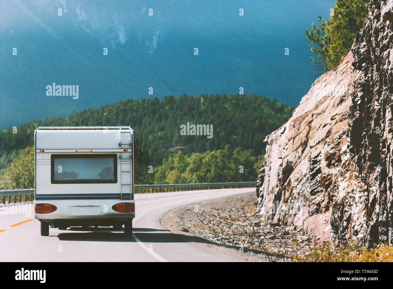 Camper road trip in Norway RV trailer summer vacations traveling family ...