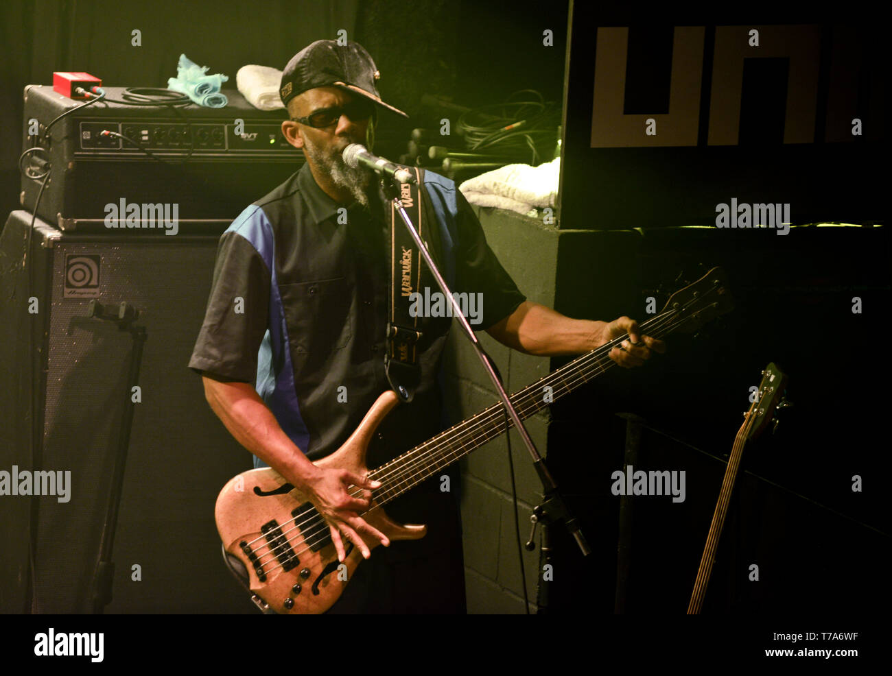 Fisbone bass player, Norwood Fisher Stock Photo - Alamy