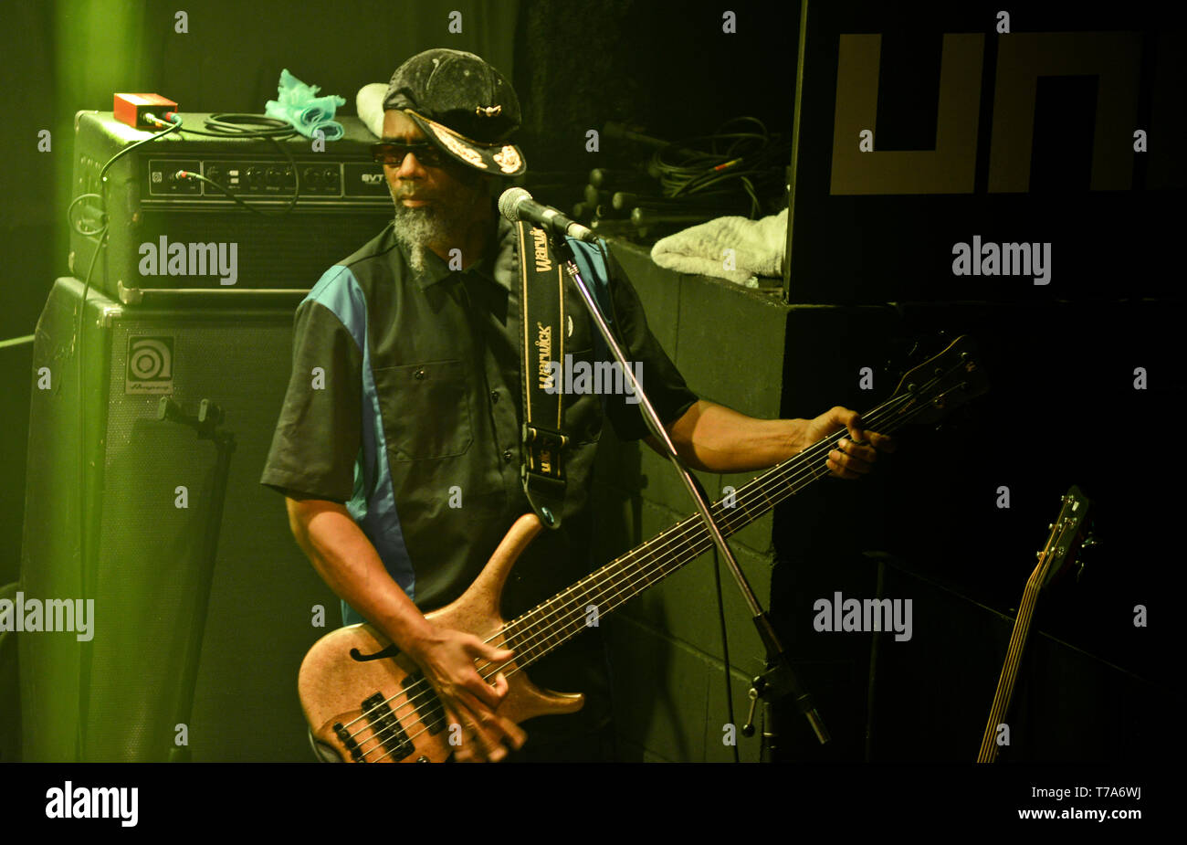 Fisbone bass player, Norwood Fisher Stock Photo - Alamy