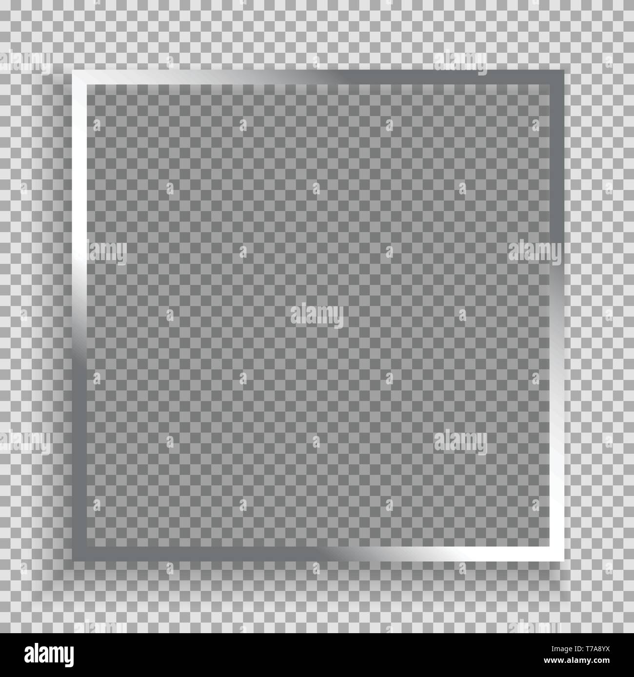 White square frame with soft shadow for text or picture is on squared ...