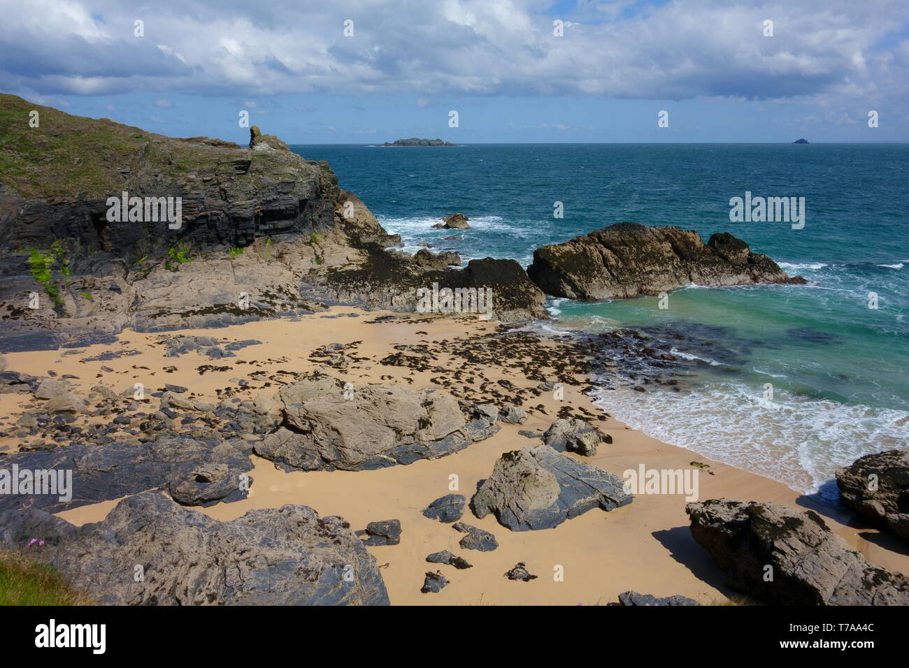 Penhallic point, Harlyn bay, North Cornwall, England, UK Stock Photo ...