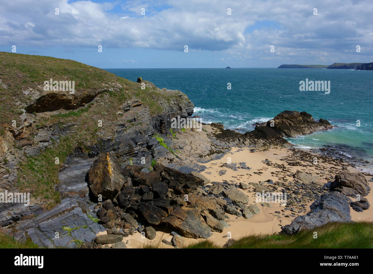 Penhallic point, Harlyn bay, North Cornwall, England, UK Stock Photo ...