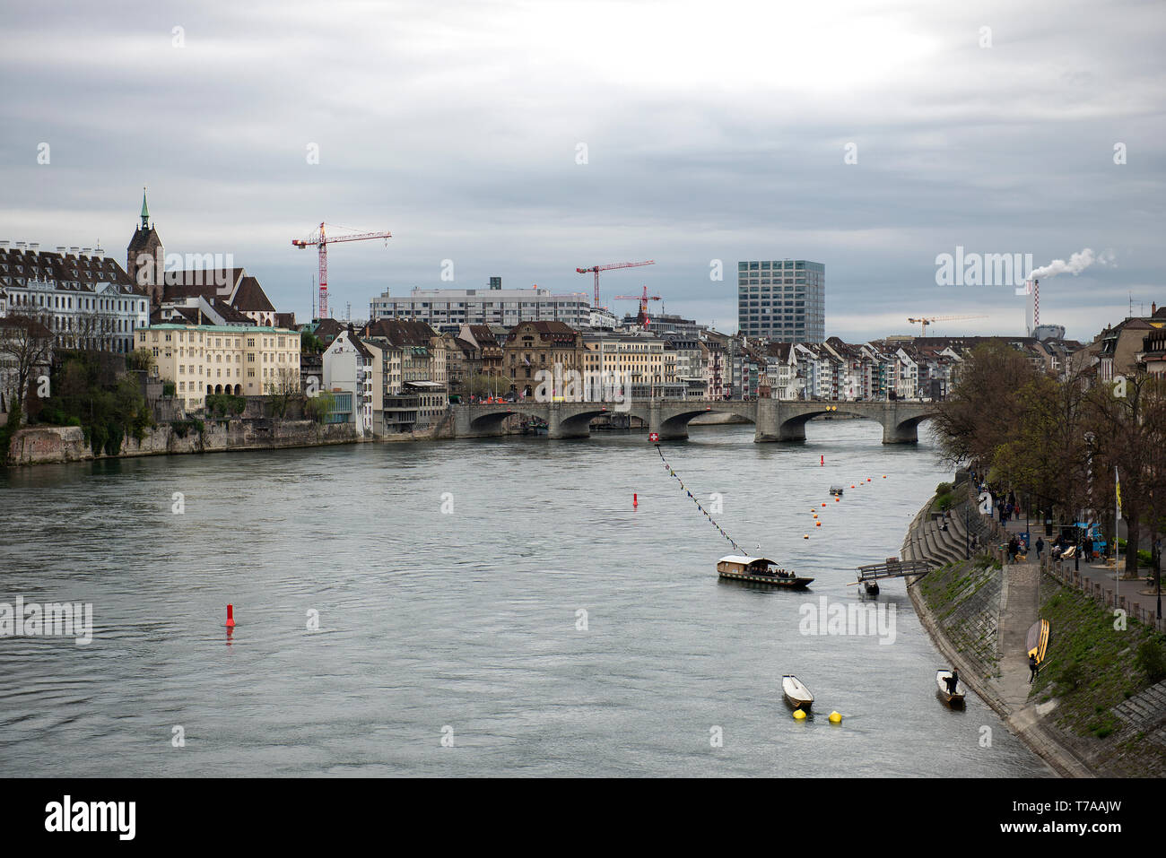 Rhine river bridge promenade basel hi-res stock photography and images ...
