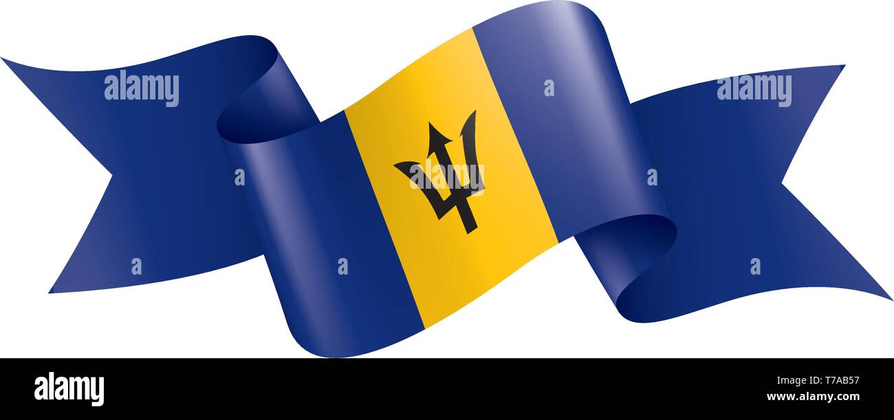 Barbados flag, vector illustration on a white background Stock Vector ...