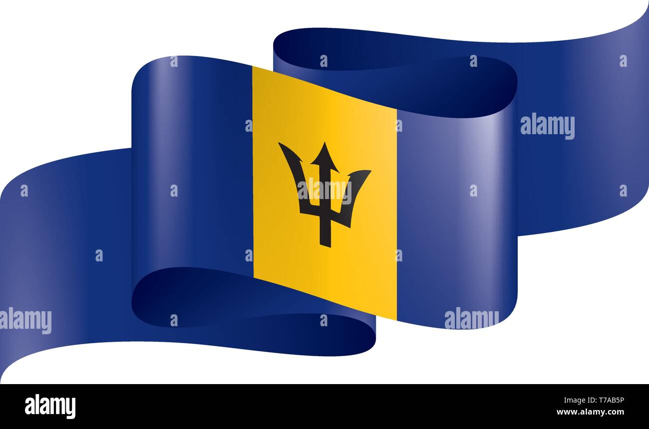 Barbados flag, vector illustration on a white background Stock Vector ...