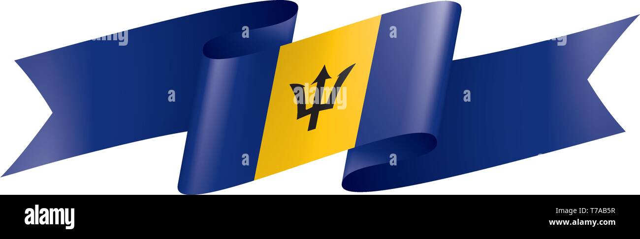 Barbados flag, vector illustration on a white background Stock Vector ...