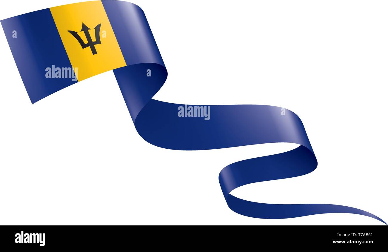 Barbados flag, vector illustration on a white background Stock Vector ...