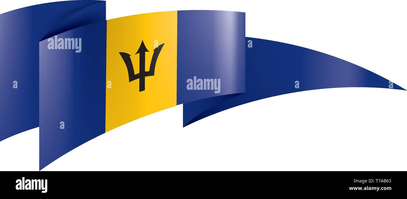 Barbados flag, vector illustration on a white background Stock Vector ...