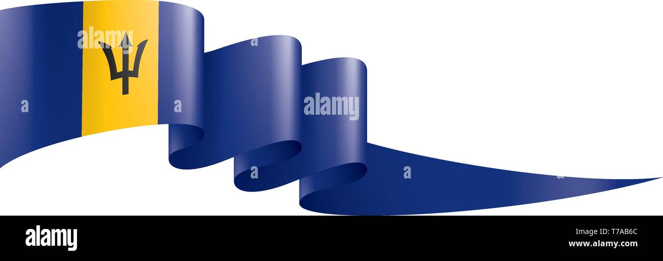 Barbados flag, vector illustration on a white background Stock Vector ...