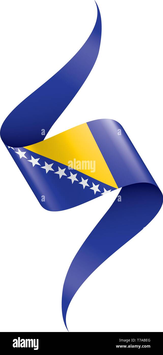 Bosnia and Herzegovina flag, vector illustration on a white background ...