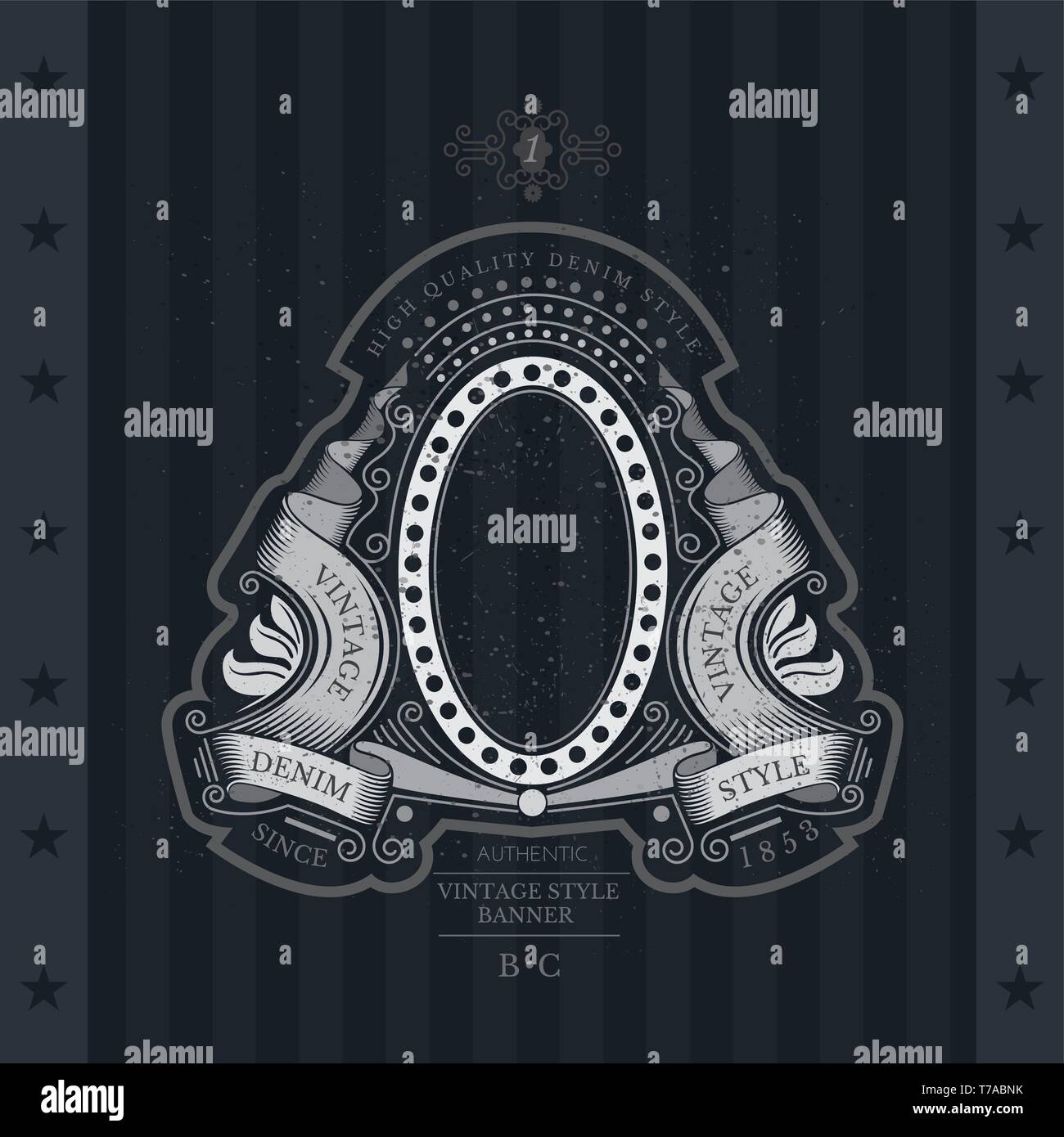 Oval Frame Between Winding Ribbon Pattern. Vintage Label With Coat of ...