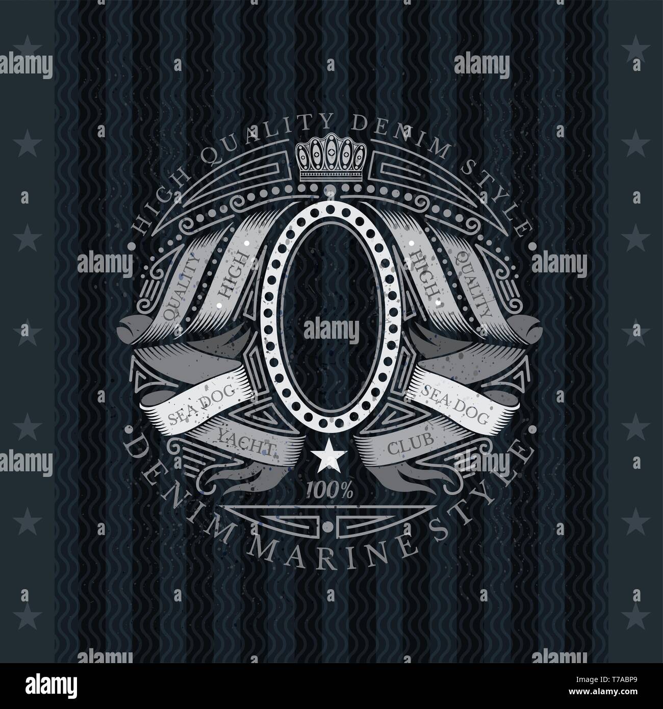 Oval Frame In Center Between Winding Ribbons Pattern. Vintage Label ...