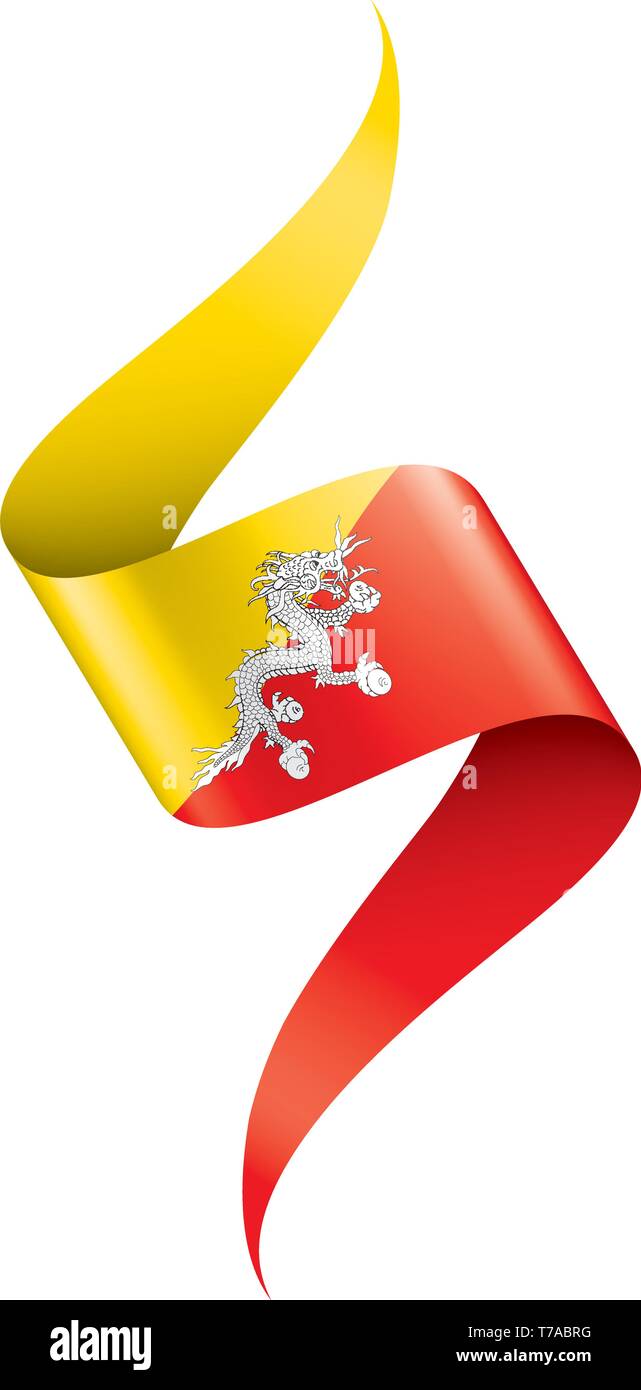 Bhutan flag, vector illustration on a white background Stock Vector ...