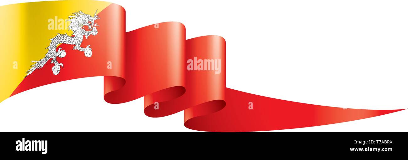 Bhutan flag, vector illustration on a white background Stock Vector ...