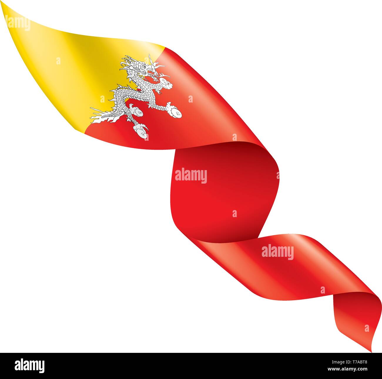 Bhutan flag, vector illustration on a white background Stock Vector ...