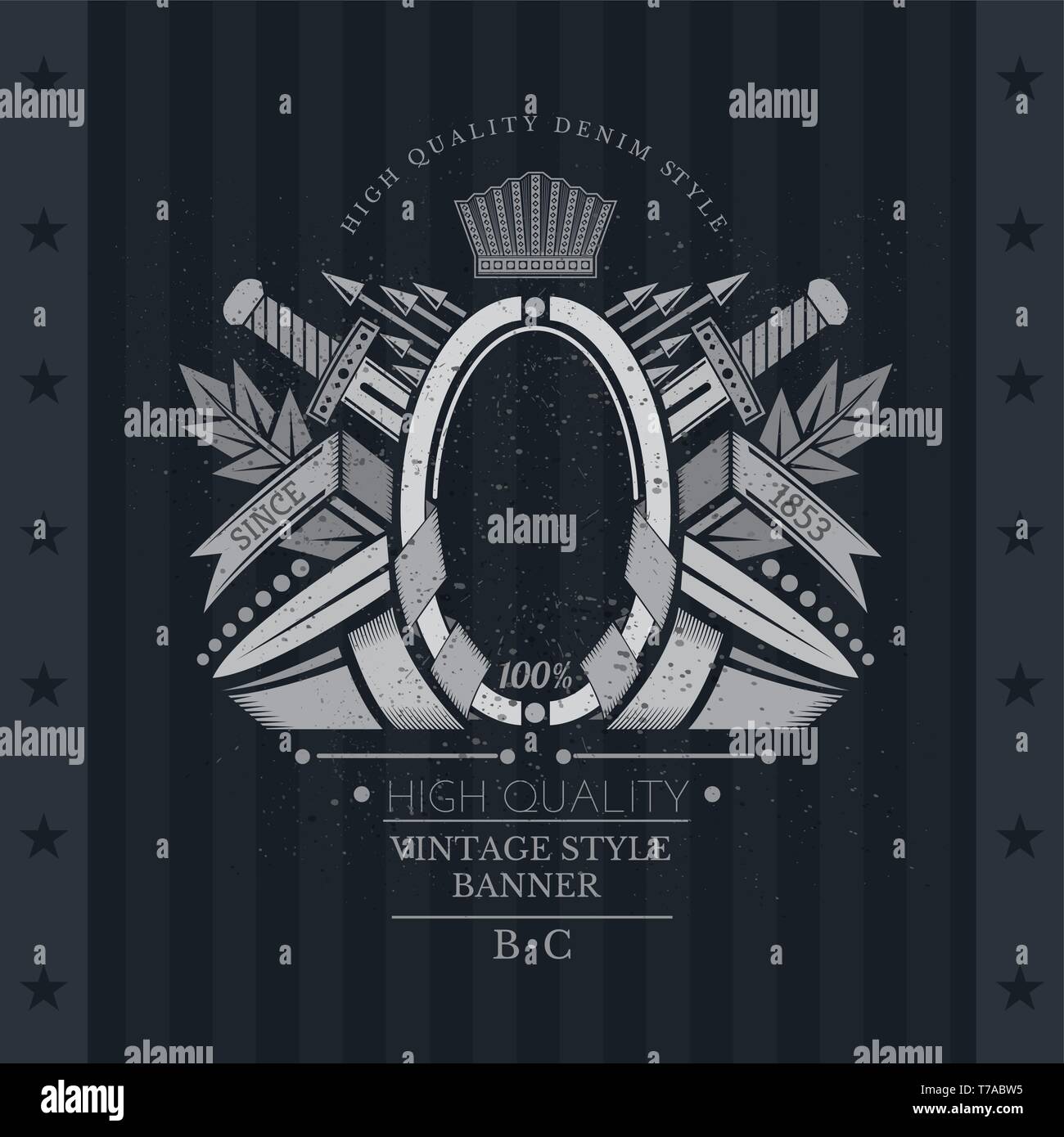 Ribbons Winding Of Oval Frame In Center Between Vintage Weapons ...