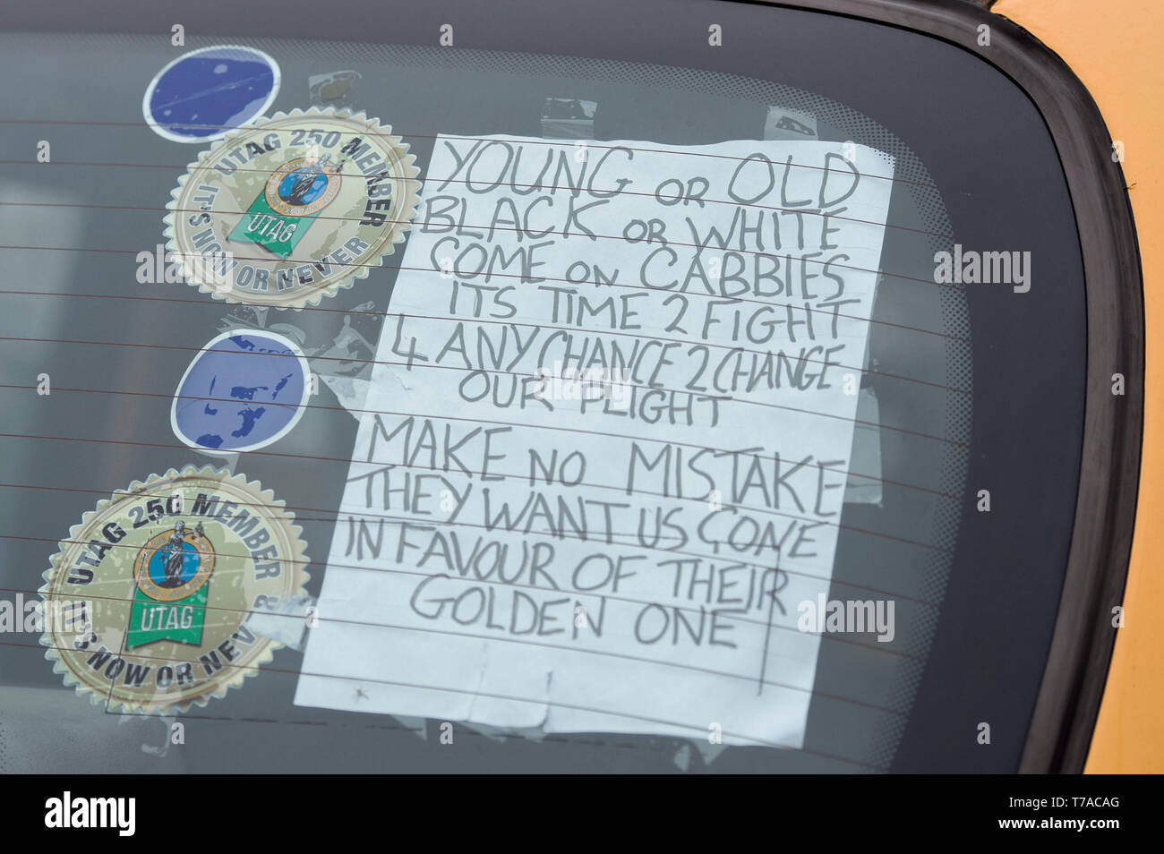 Licensed Taxi protest outside Parliament. Parliament Square ...