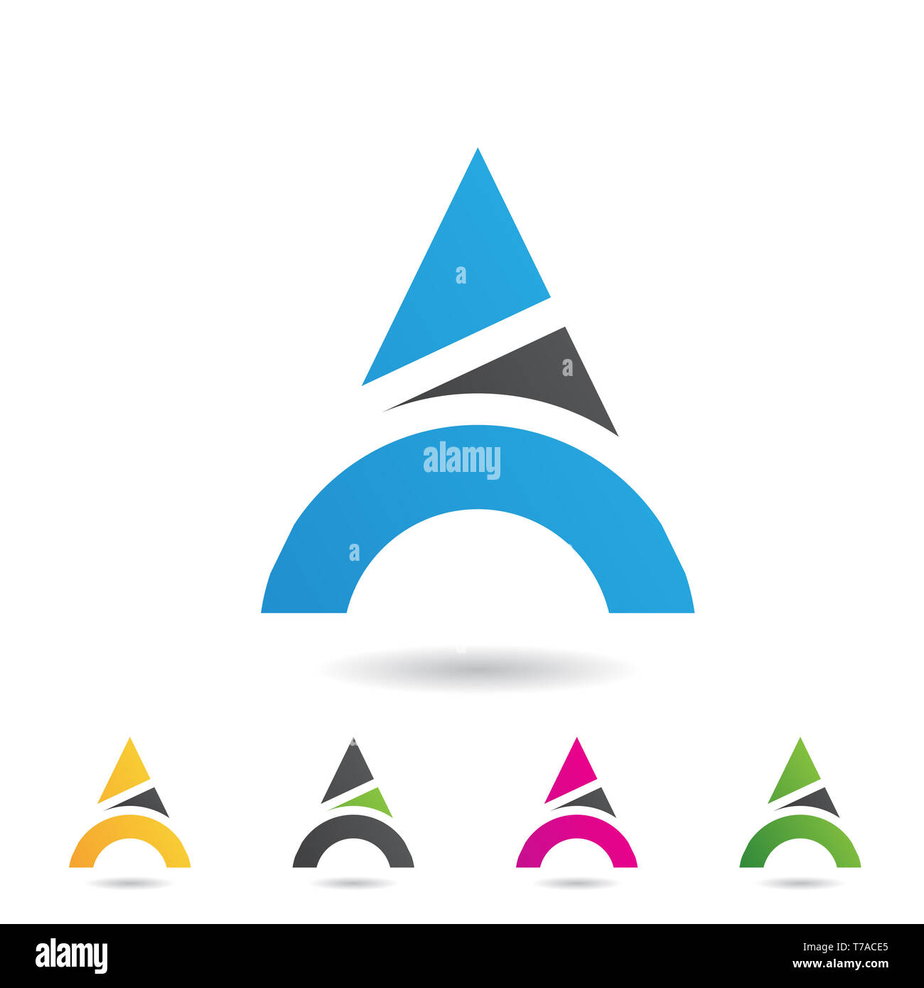 Design Concept of a Colorful Abstract Triangular Icon of Letter A ...