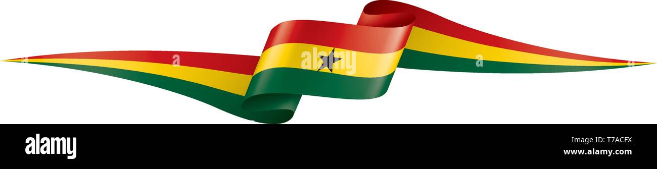 Ghana flag, vector illustration on a white background Stock Vector ...
