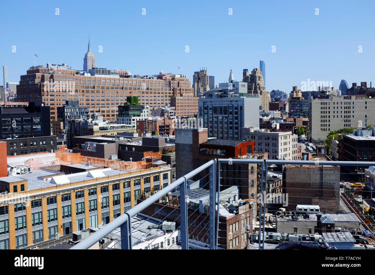 Meatpacking district and Chelsea of Manhattan with outdoor terrace of ...