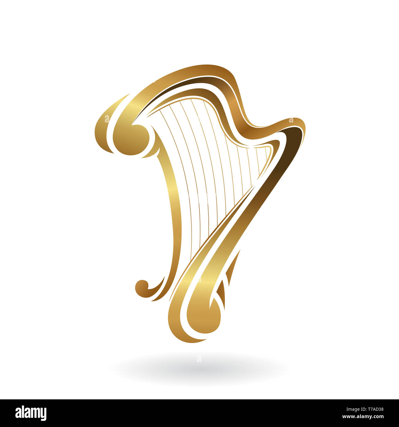 Vector Illustration of a Harp Icon isolated on a white background Stock ...