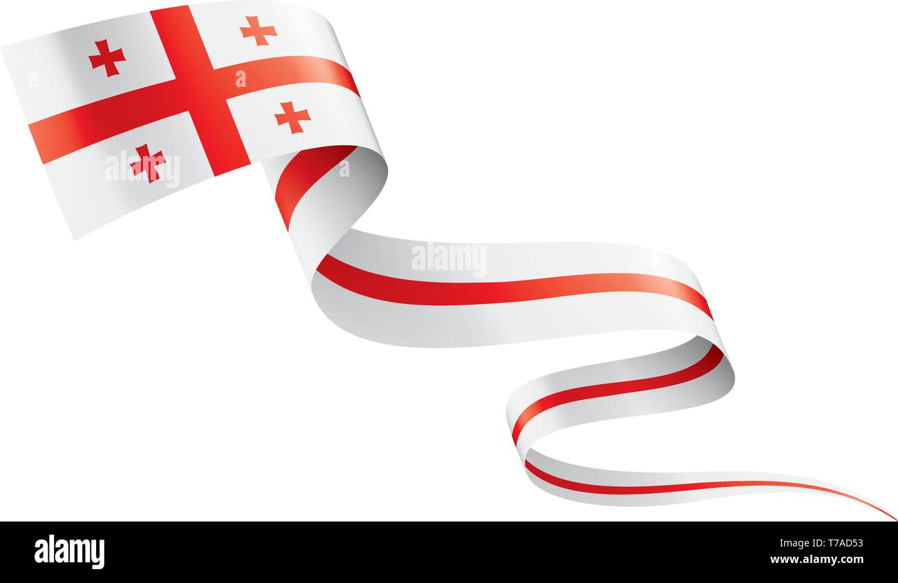 Georgia flag, vector illustration on a white background Stock Vector ...