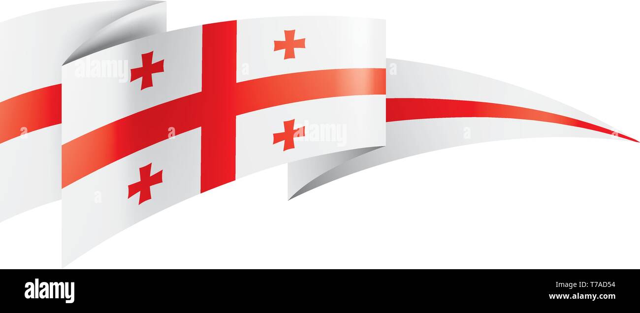 Georgia flag, vector illustration on a white background Stock Vector ...