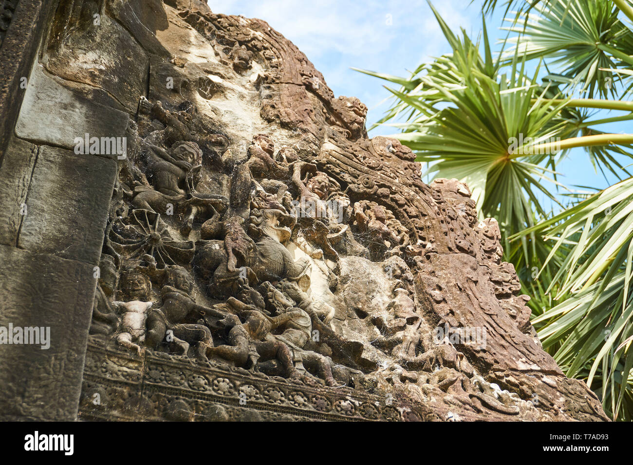 Detailed bas-relief engravings of people, mythological creatures, and ...