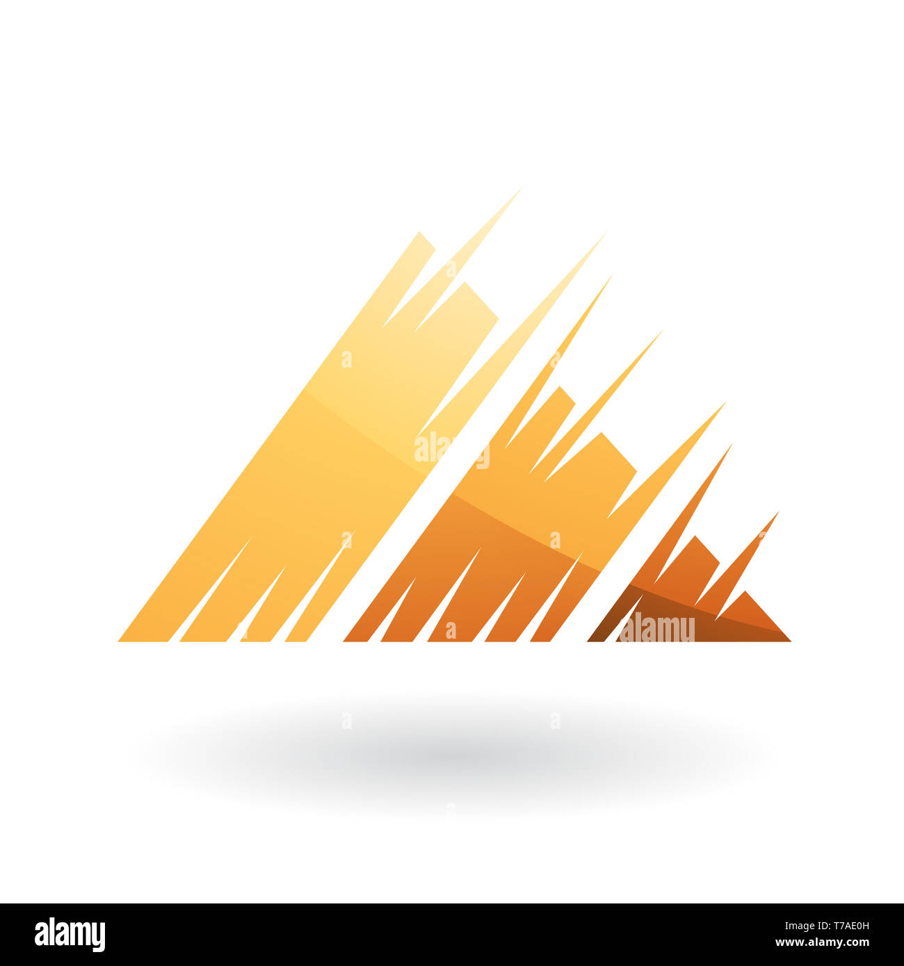 Vector Illustration of a Striped Triangle Abstract Icon isolated on a ...