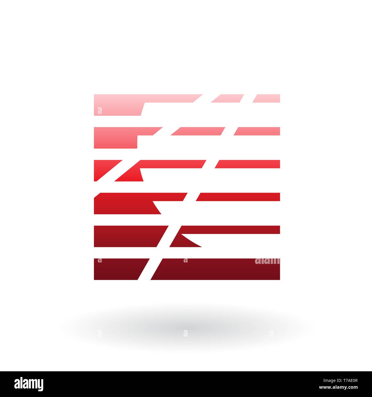 Vector Illustration of a Striped Abstract Icon isolated on a white ...