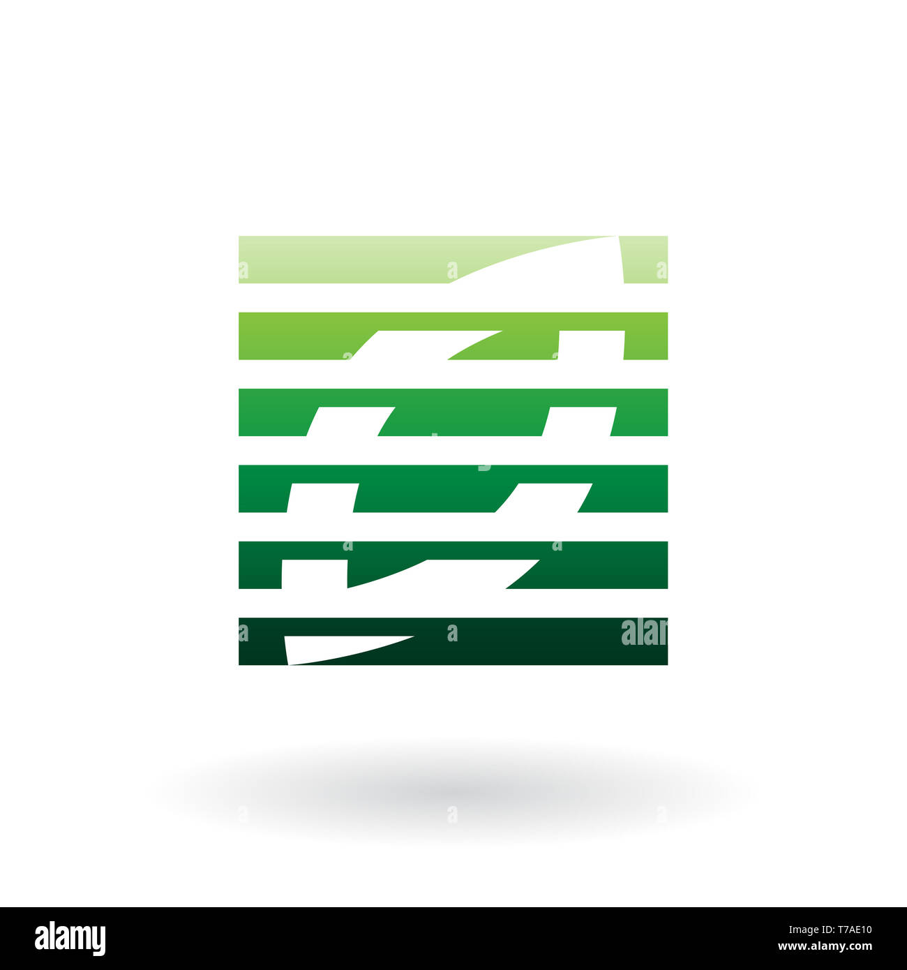Vector Illustration of a Striped Abstract Icon isolated on a white ...