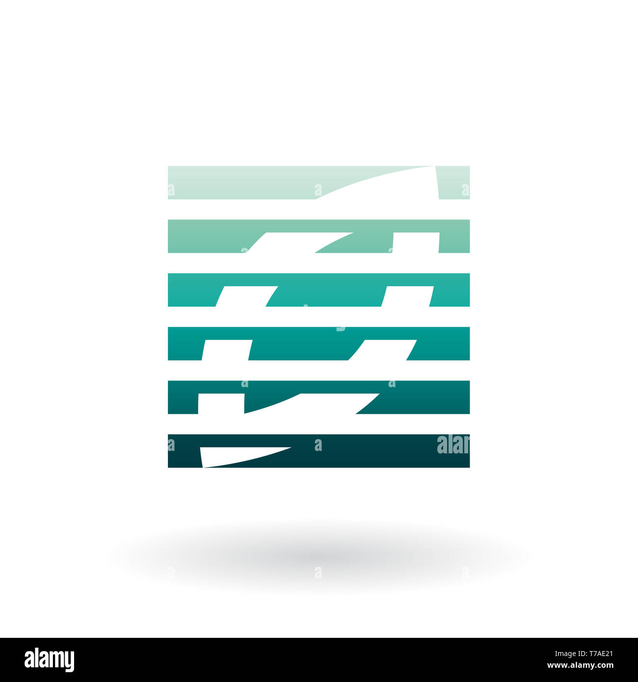 Vector Illustration of a Striped Abstract Icon isolated on a white ...