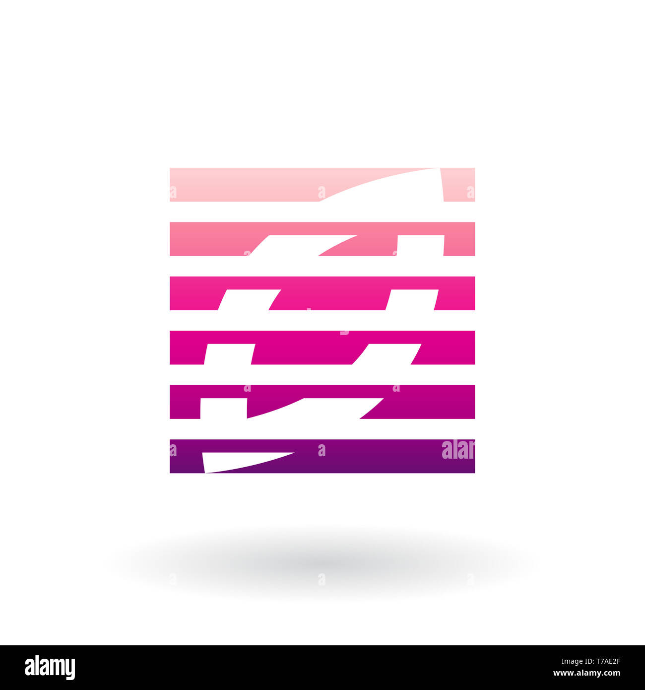 Vector Illustration of a Striped Abstract Icon isolated on a white ...