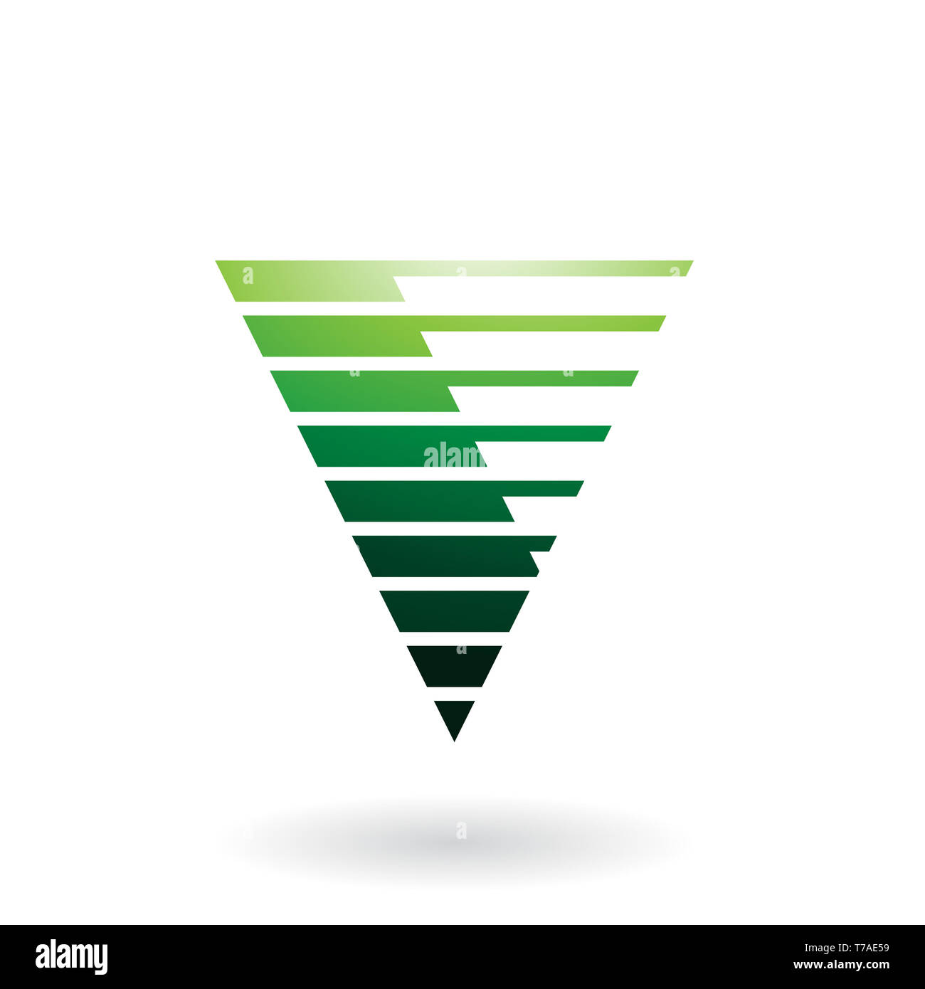 Design Concept of an Abstract Striped Icon of Letter V, Vector ...