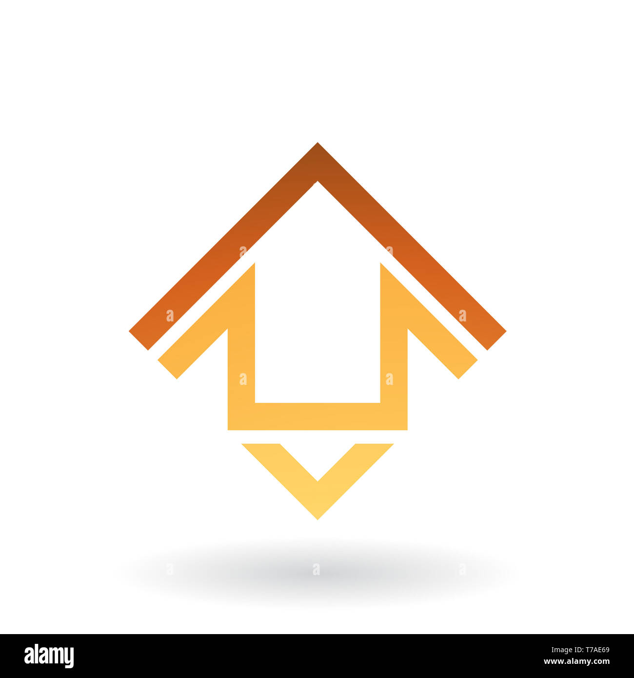 Vector Illustration of Abstract Square Shaped House Icon isolated on a ...