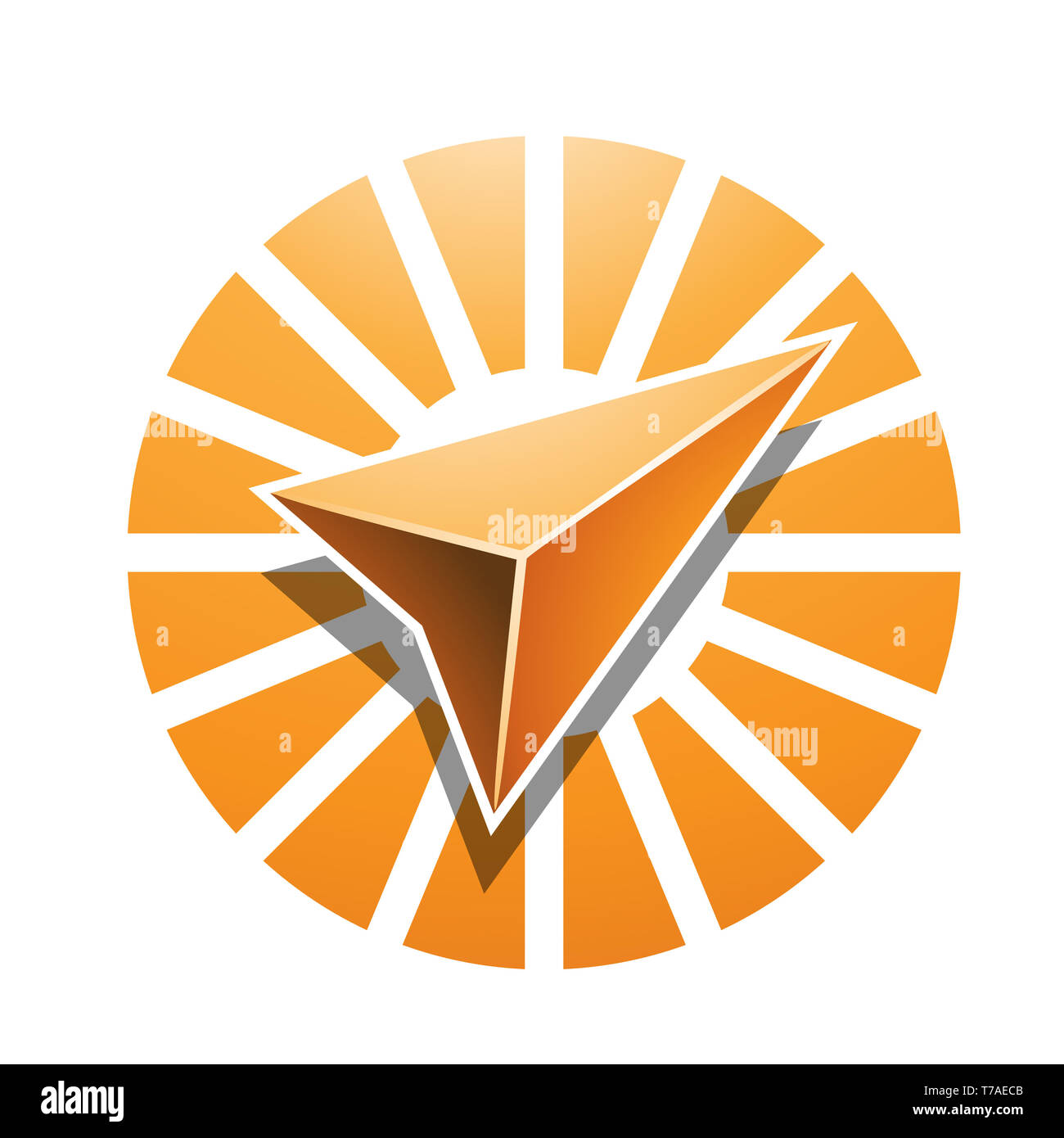 Vector Illustration of Navigation Arrow Abstract Icon isolated on a ...