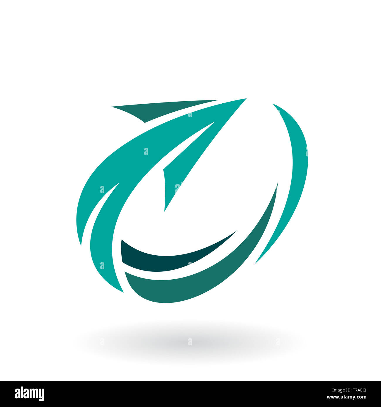 Vector Illustration of Abstract Rotating Arrow Icon isolated on a white ...