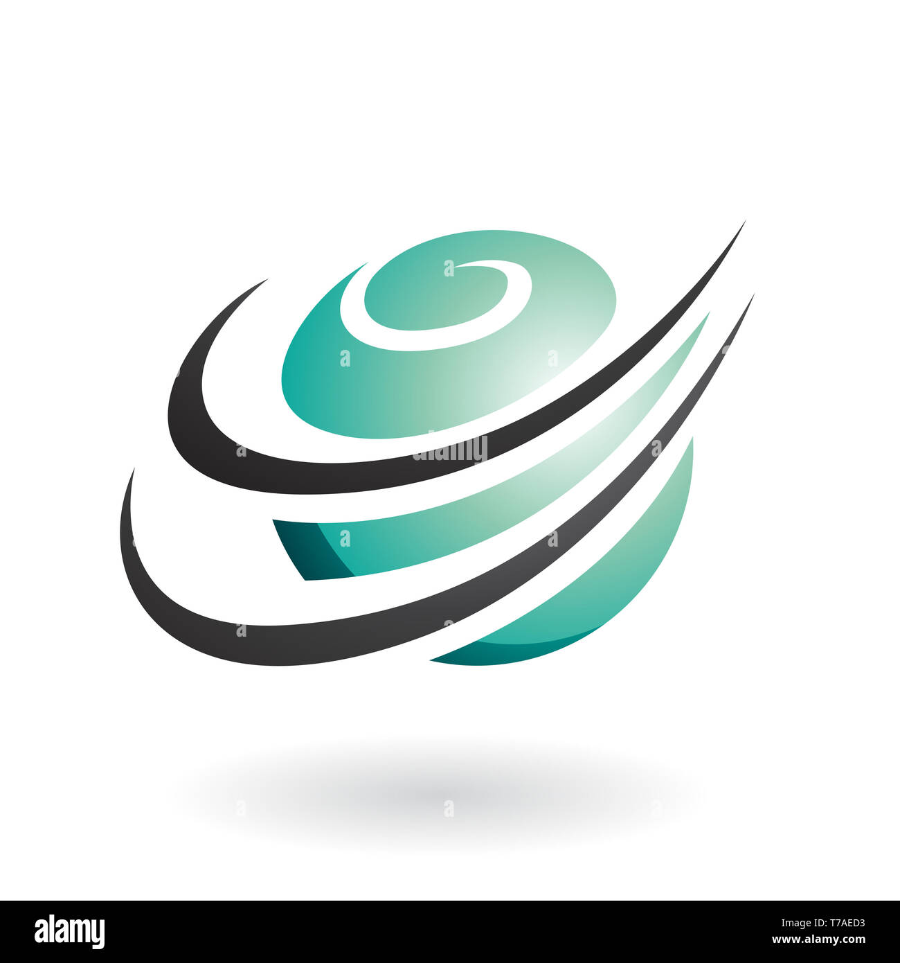 Vector Illustration of Spiral Sphere Abstract Icon isolated on a white ...