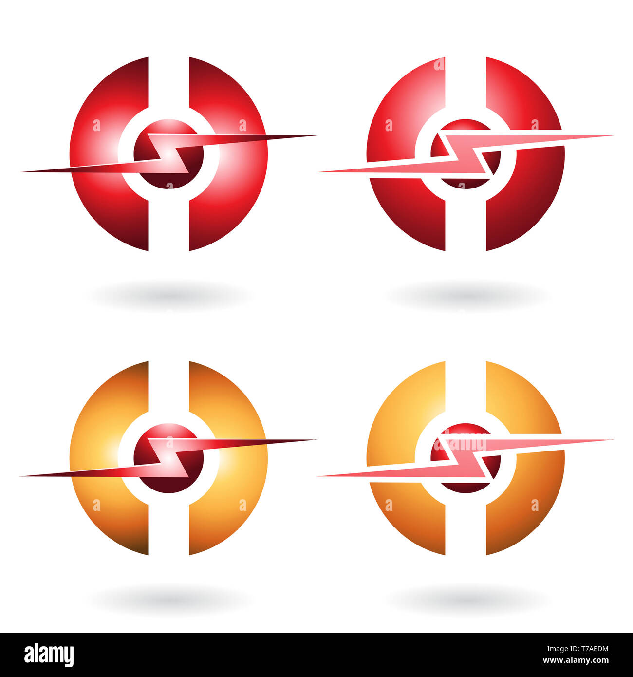 Vector Illustration of Thunder Sphere Abstract Icon isolated on a white ...