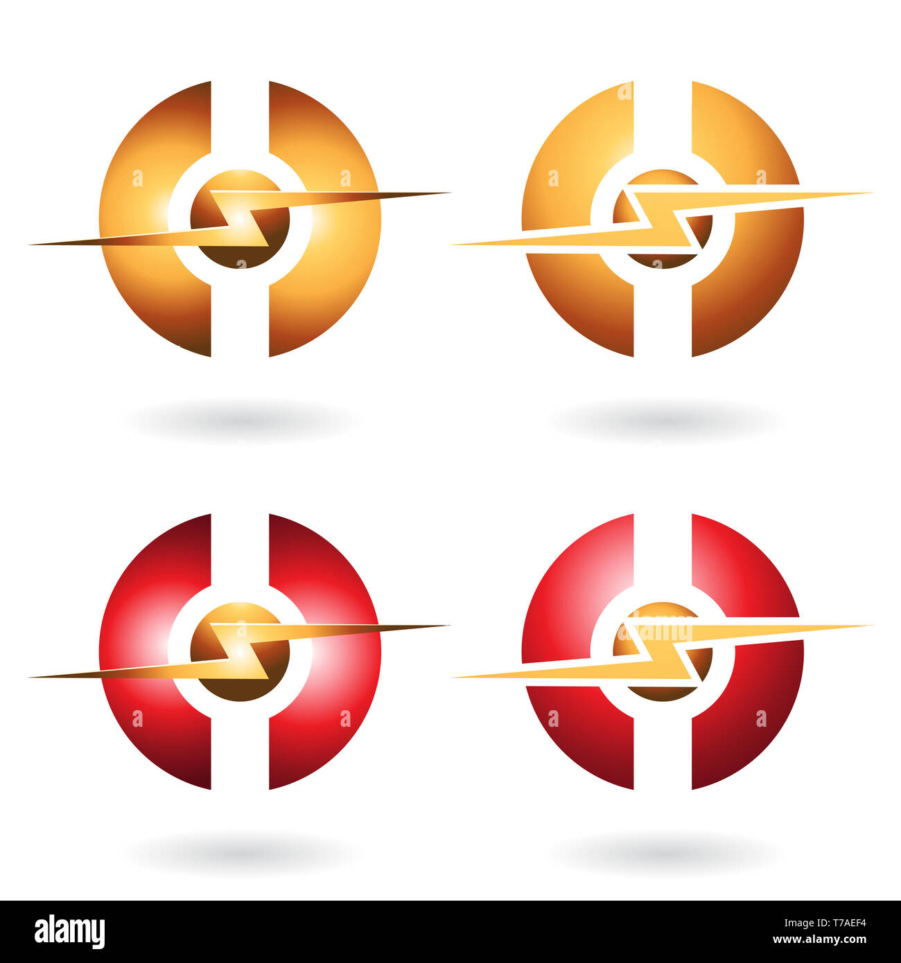 Vector Illustration of Thunder Sphere Abstract Icon isolated on a white ...