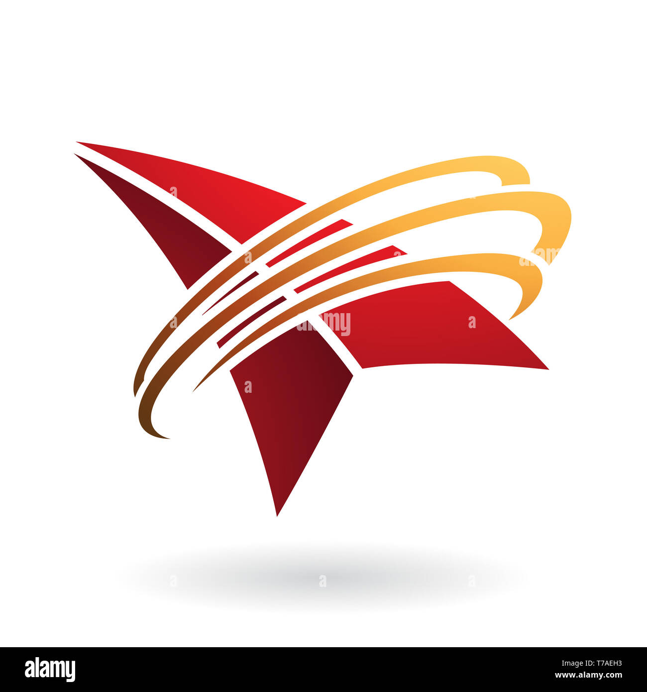 Vector Illustration of an Arrow and Ring Shaped Abstract Icon isolated ...