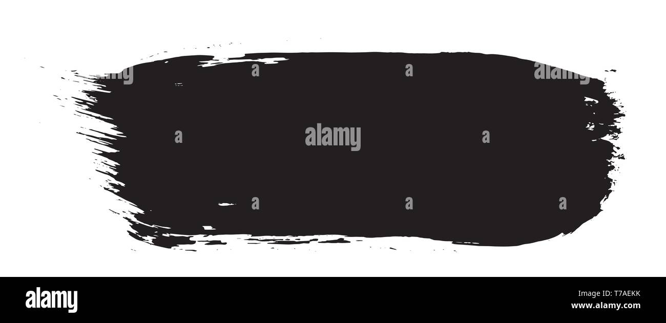 Grunge hand drawn paint brush stripe. Vector black ink brush stroke ...