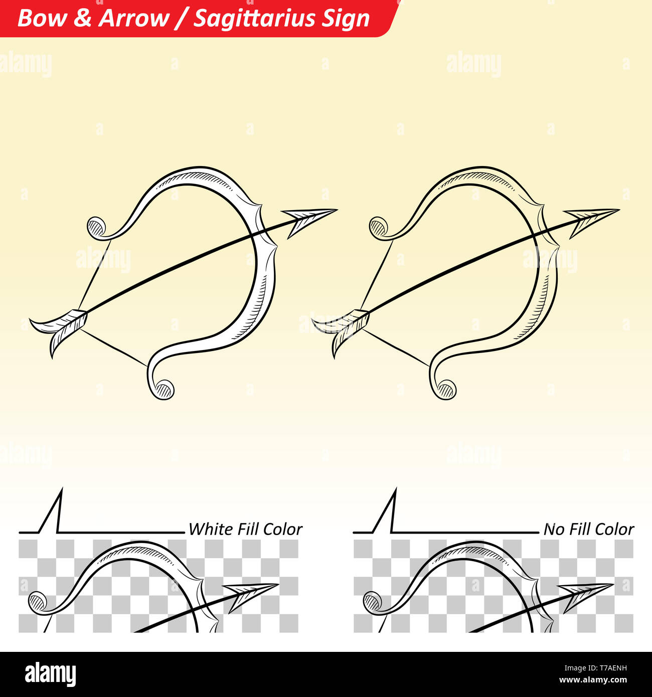 Vector Illustration of Sagittarius Astrological Zodiac Star Sign Sketch ...