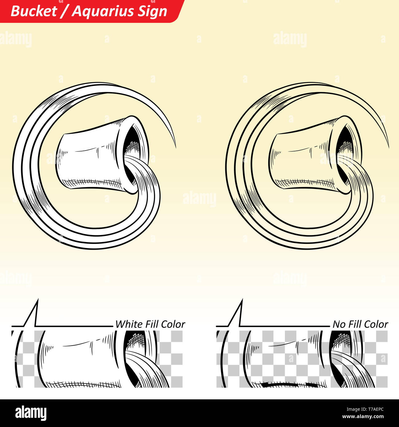 Vector Illustration of Aquarius Astrological Zodiac Star Sign Sketch ...