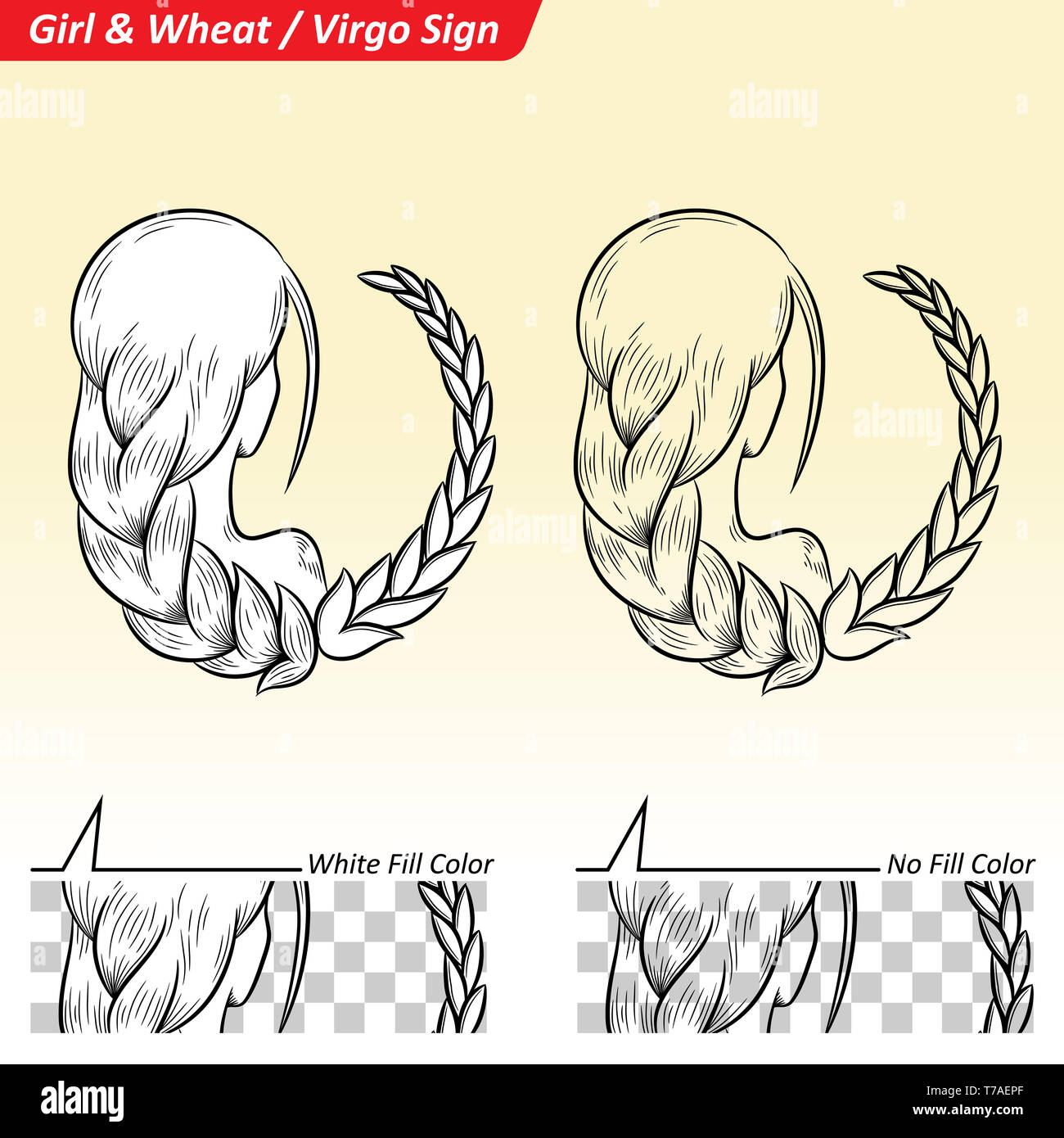Vector Illustration of Virgo Astrological Zodiac Star Sign Sketch Stock ...