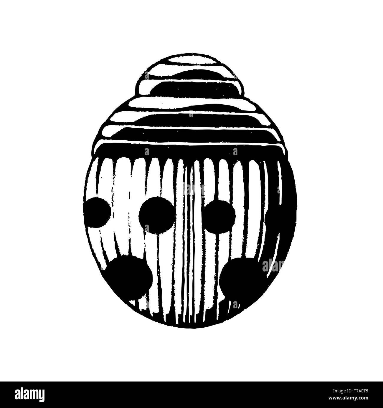 Vector Illustration of a Scratchboard Style Ink Drawing of a Ladybug ...