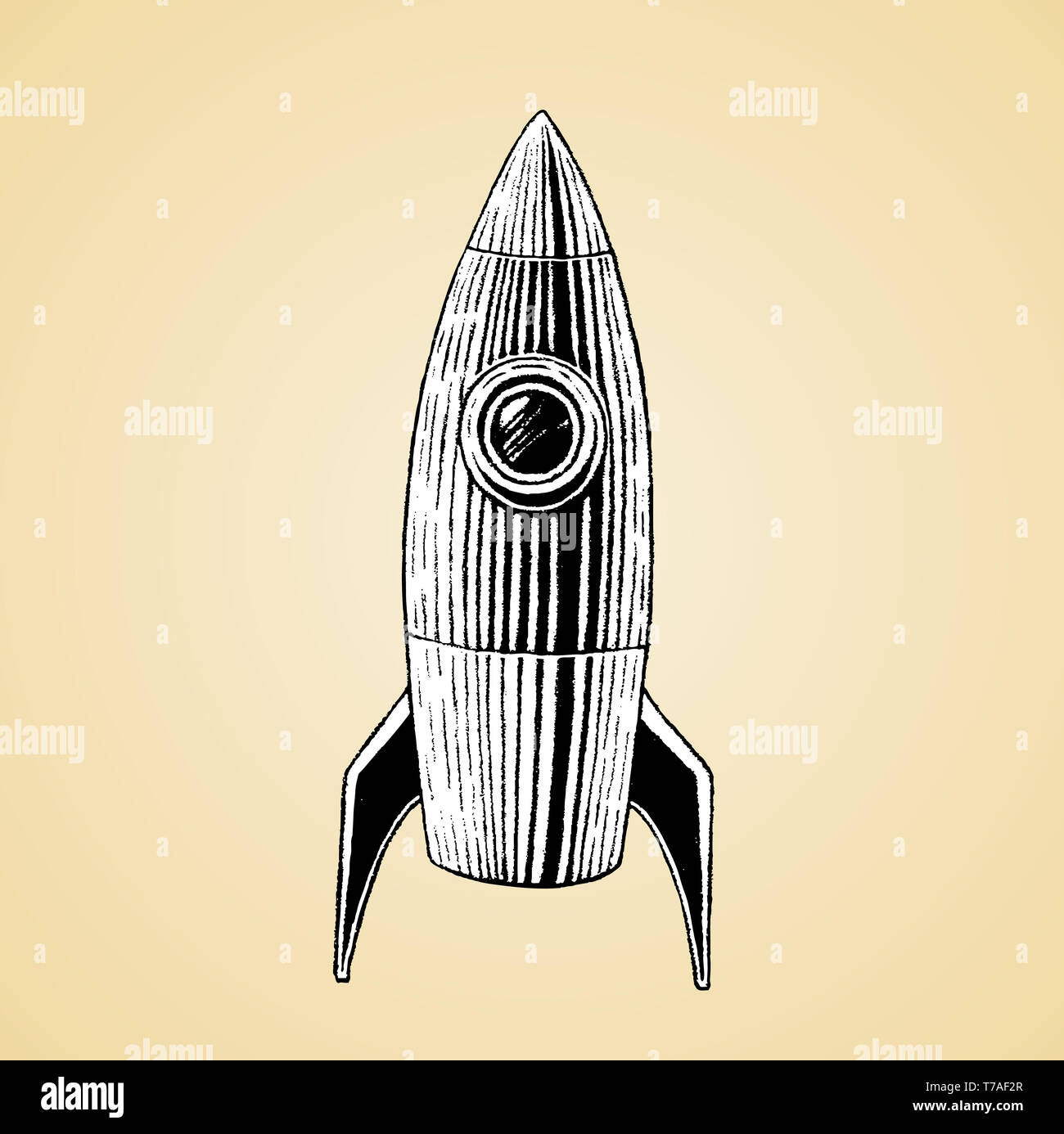 Vector Illustration of a Scratchboard Style Ink Drawing of a Striped ...