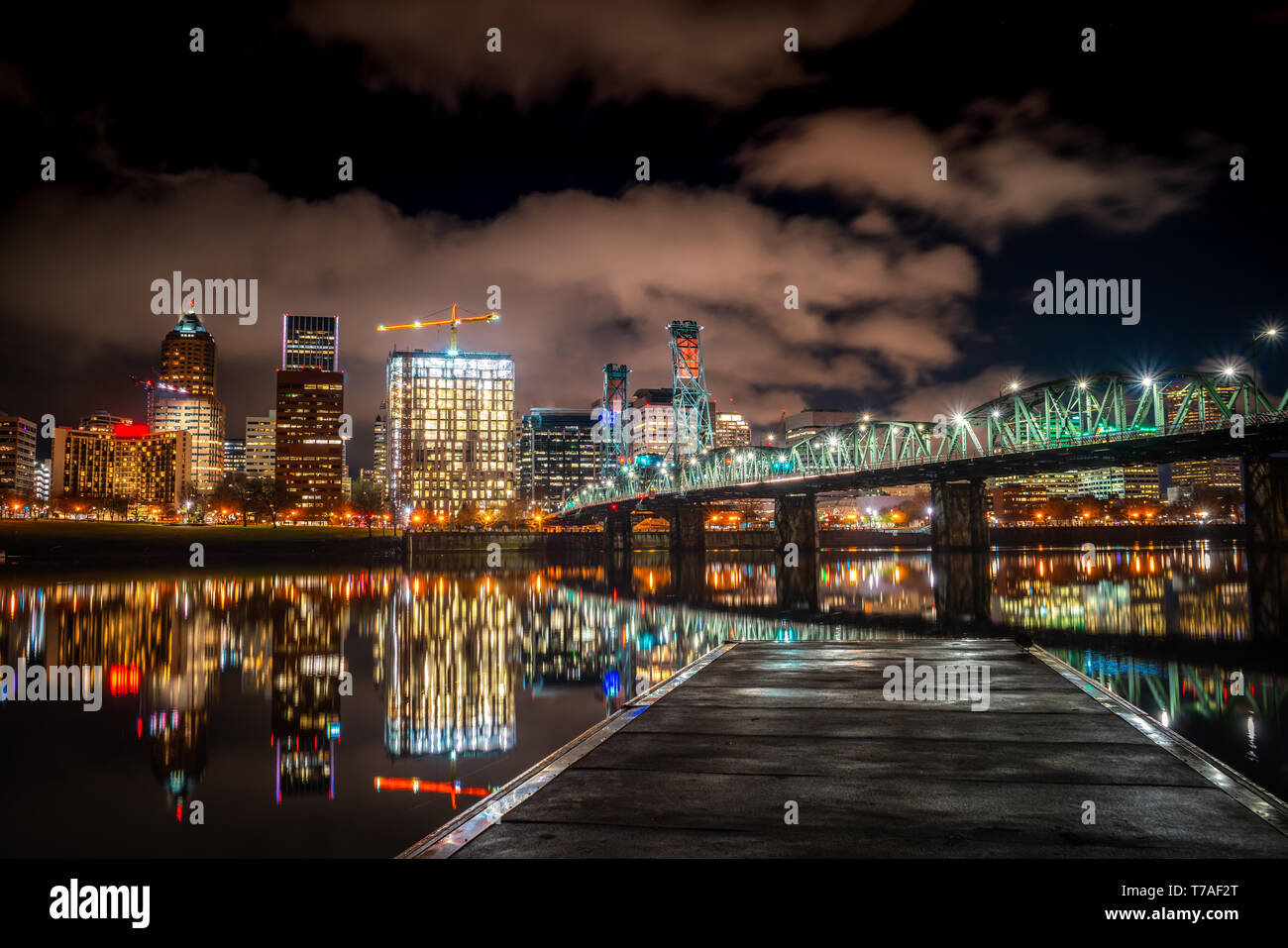 View of Portland's Hawthorne Bridge With Downtown in the Background ...